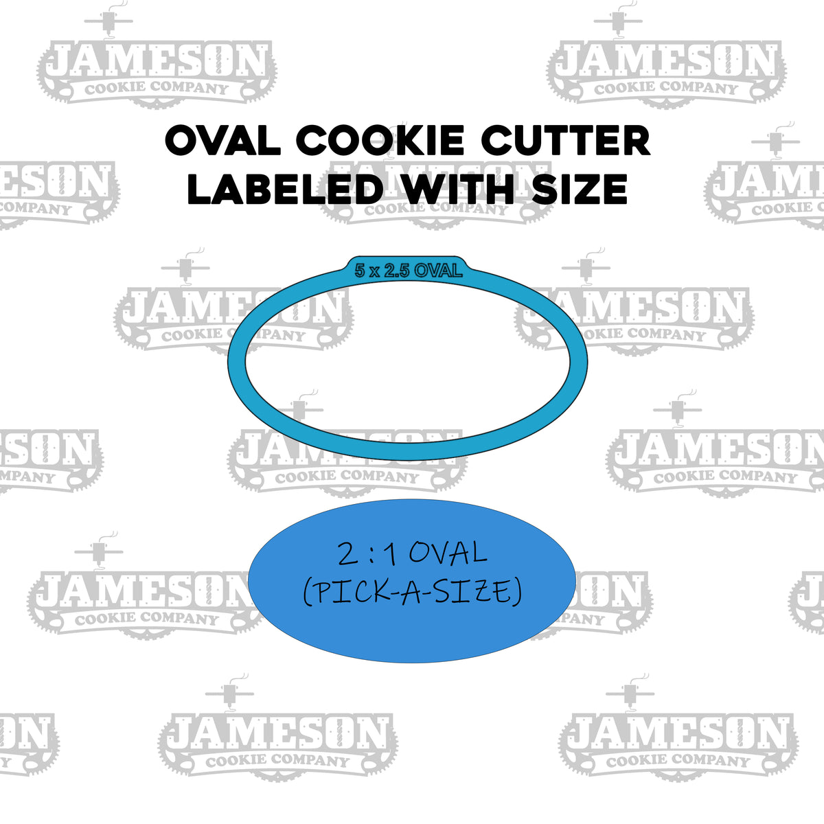 2 to 1 Ratio - Oval or Ellipse Shaped Cookie Cutter – Jameson Cookie ...
