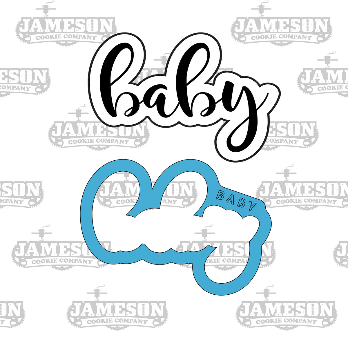 Baby Hand Lettered Script Cookie Cutter – Jameson Cookie Company
